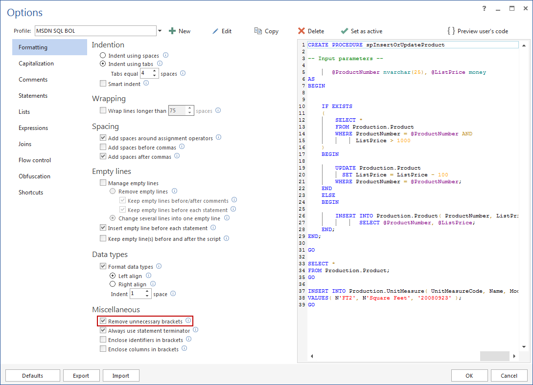 Rules Of Sql Formatting Regular And Delimited T Sql Identifiers Solution Center
