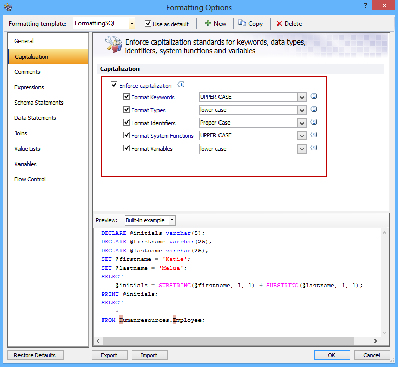 Rules Of Sql Formatting Sql Naming Conventions And Capitalization Rules Sql Solution Center