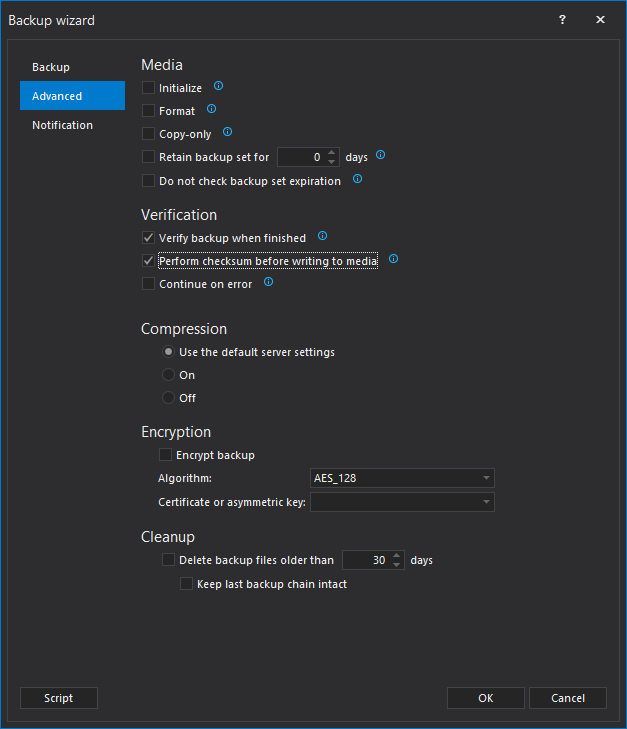 How to schedule a SQL Server backup