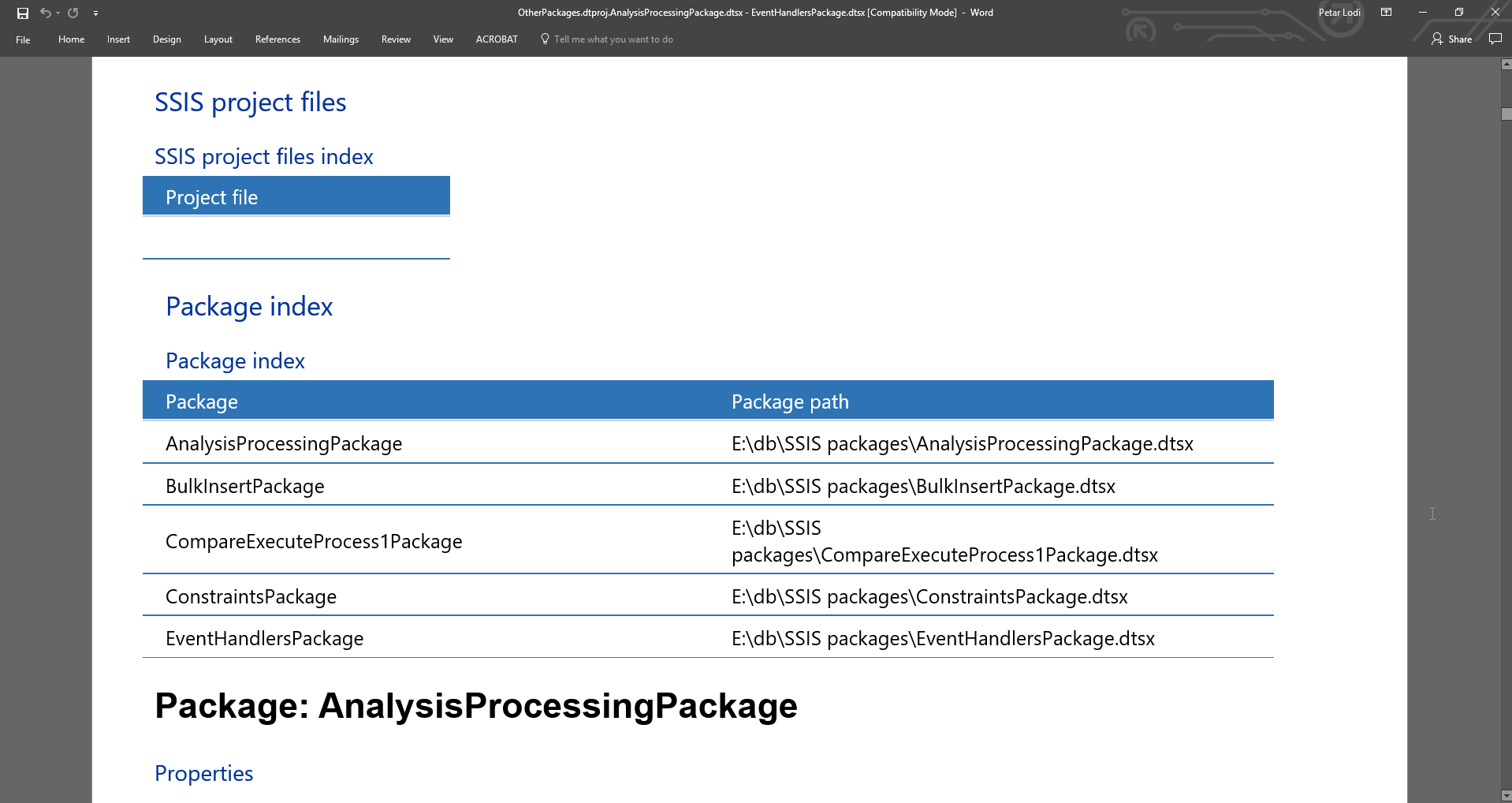 How To Create SSIS Package Documentation