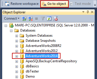 SQL Server database object search - Solution center