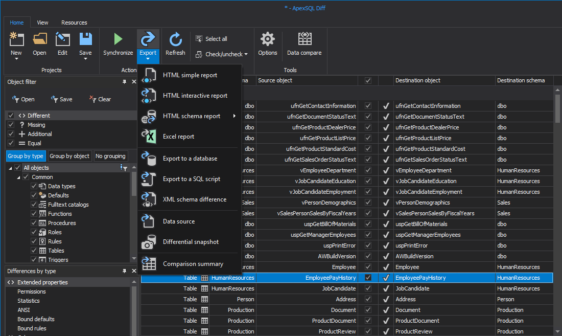 How To Compare SQL Server Database Schemas