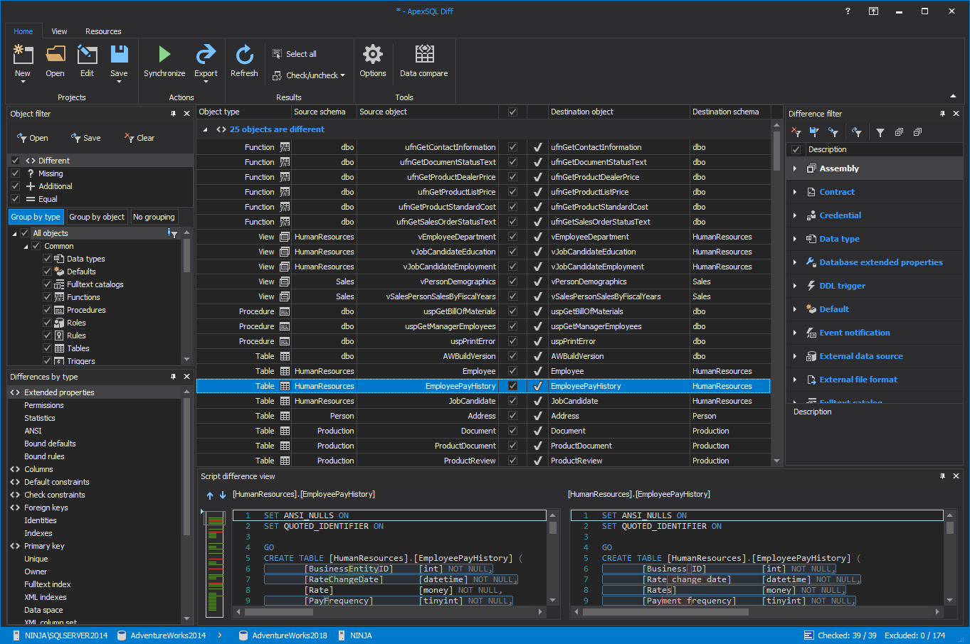 How To Compare SQL Server Database Schemas
