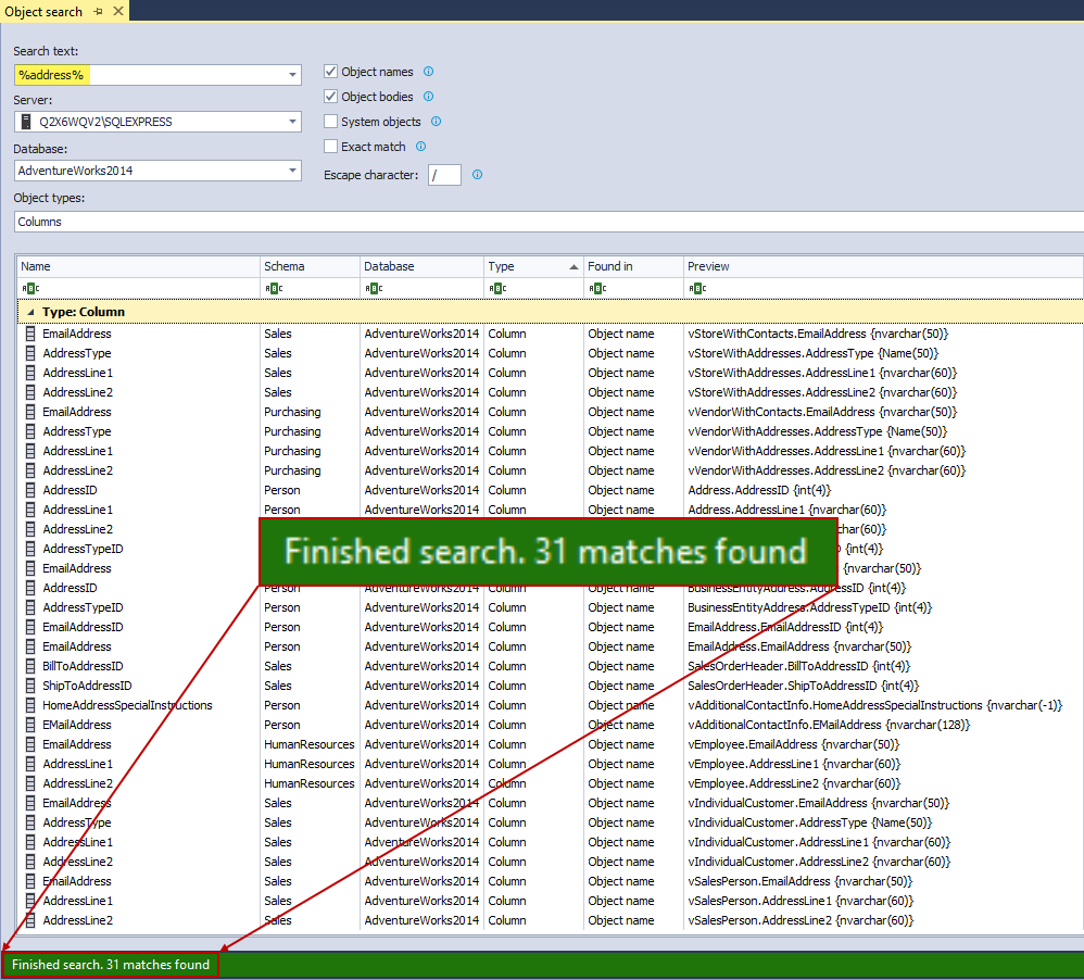 How To Search For Column Names In SQL Server
